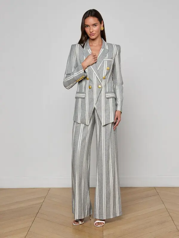 L'Agence Kendi Longline Striped Blazer