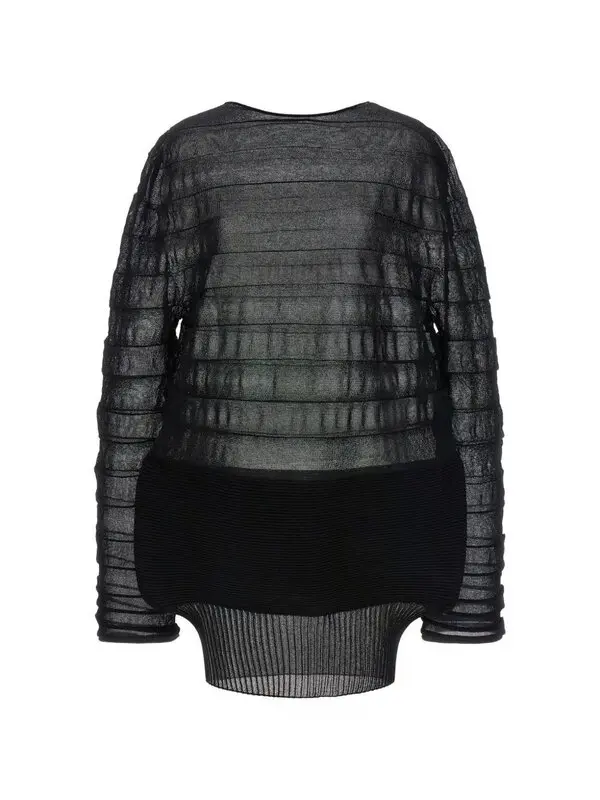 Issey Miyake Asymmetrical-hem Long-sleeve Blouse