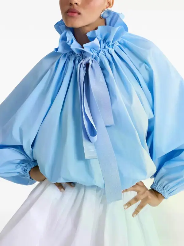PATOU Ruffled Ribbon Top - Blue