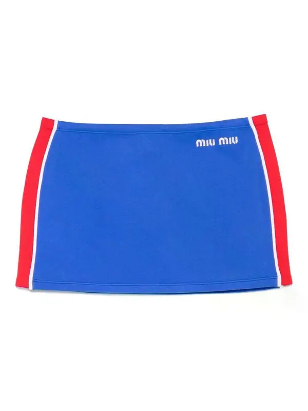Miu Miu Logo Stripe Mini Skirt