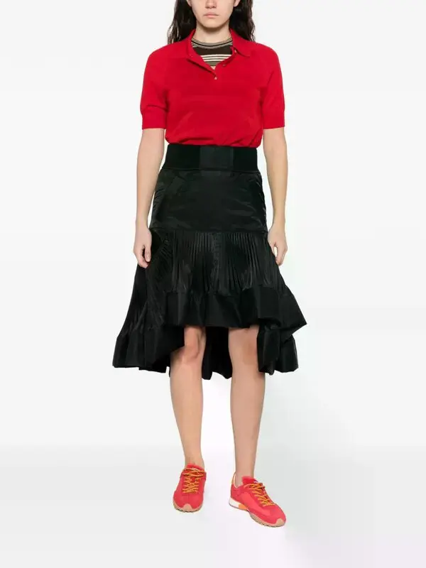 Sacai Pleated Midi Skirt - Black