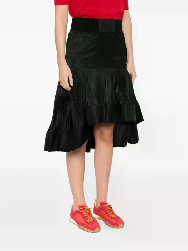 Sacai Pleated Midi Skirt - Black