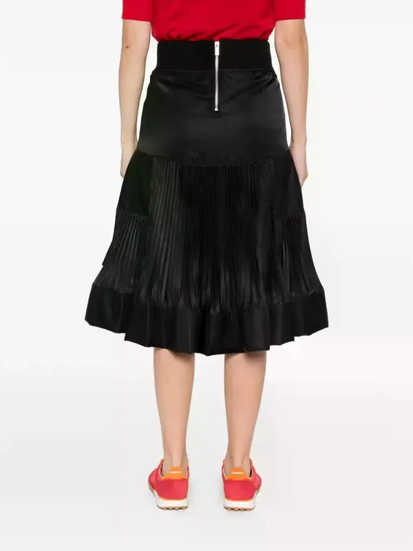 Sacai Pleated Midi Skirt - Black