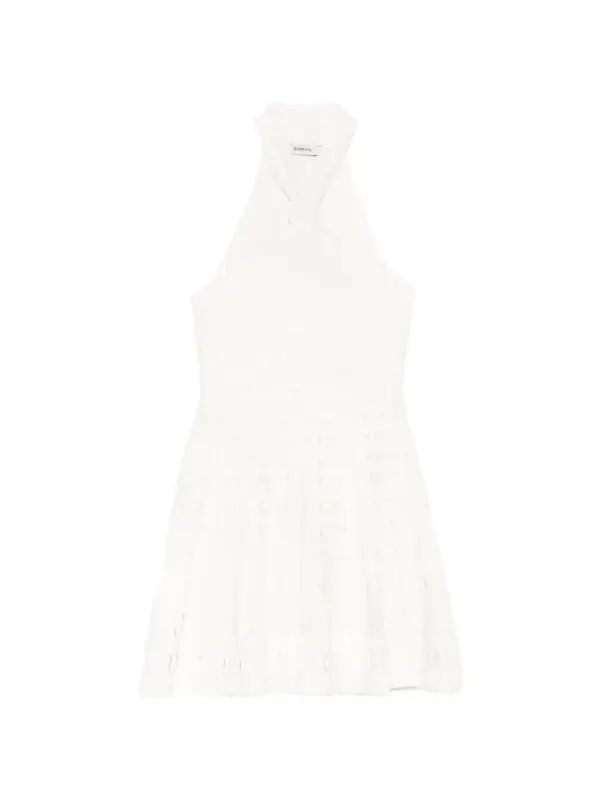 Simkhai Halterneck Textured Mini Dress - Neutrals