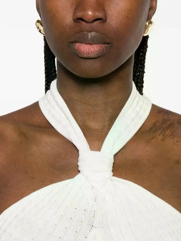 Simkhai Halterneck Textured Mini Dress - Neutrals