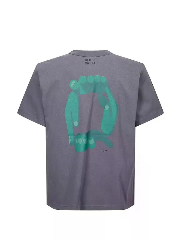 トップス sacai by Geoff Mcfetridge Print TEE Buy Sacai X Geoff Mcfetridge Print T-shirt - Grey At 25% Off
