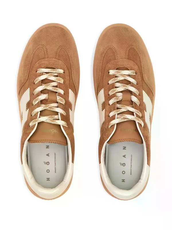 Hogan Logo-motif Leather Low-top Sneakers - Brown