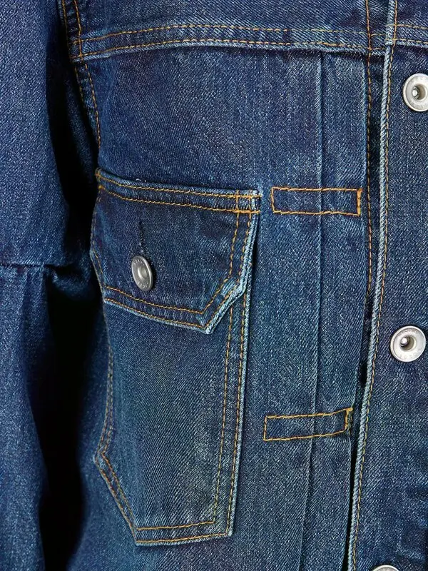 Sacai Puff-sleeve Denim Jacket - Blue