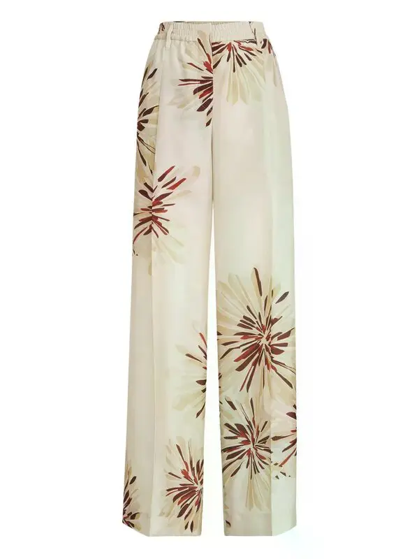 Brunello Cucinelli Printed Palazzo Pants - Neutrals