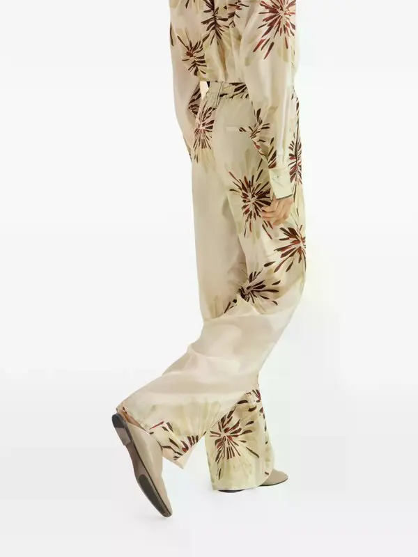 Brunello Cucinelli Printed Palazzo Pants - Neutrals
