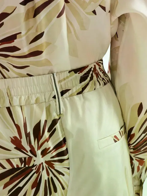 Brunello Cucinelli Printed Palazzo Pants - Neutrals