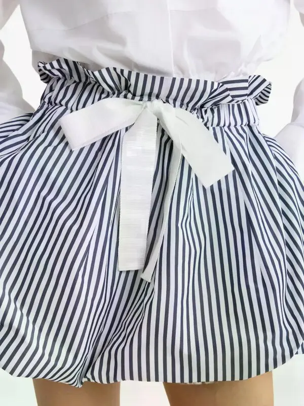 PATOU Striped Mini A-line Skirt With Bow