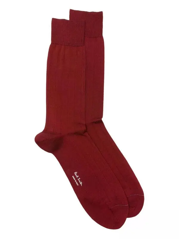 Paul Smith Logo-print Ribbed Socks - Red