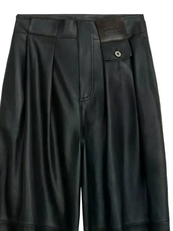 Loewe Pleated Leather Trousers