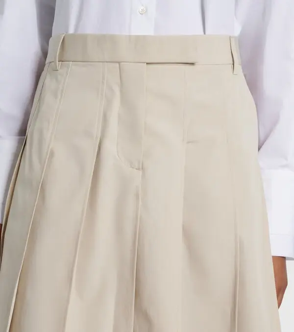 Thom Browne Pleated Cotton Twill Miniskirt
