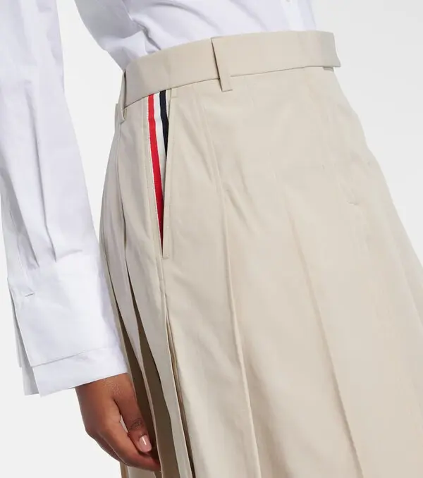 Thom Browne Pleated Cotton Twill Miniskirt