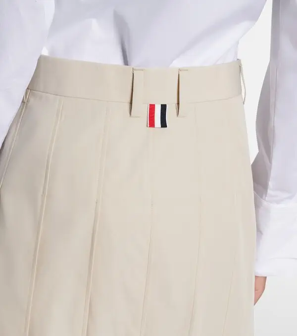 Thom Browne Pleated Cotton Twill Miniskirt