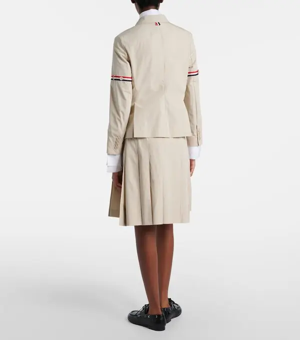 Thom Browne Pleated Cotton Twill Miniskirt