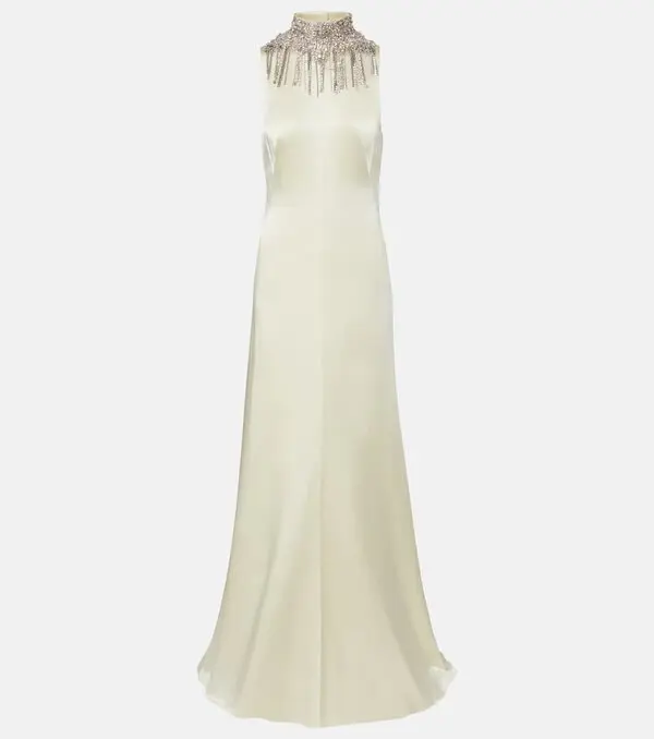 Alexander McQueen Embellished Satin Gown