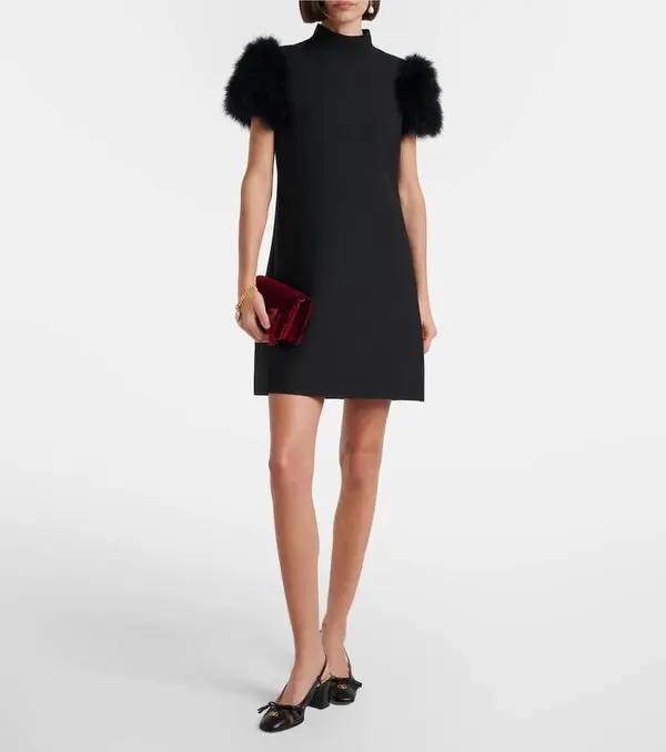 Valentino Garavani Vlogo Leather And Mesh Slingback Pumps - Black