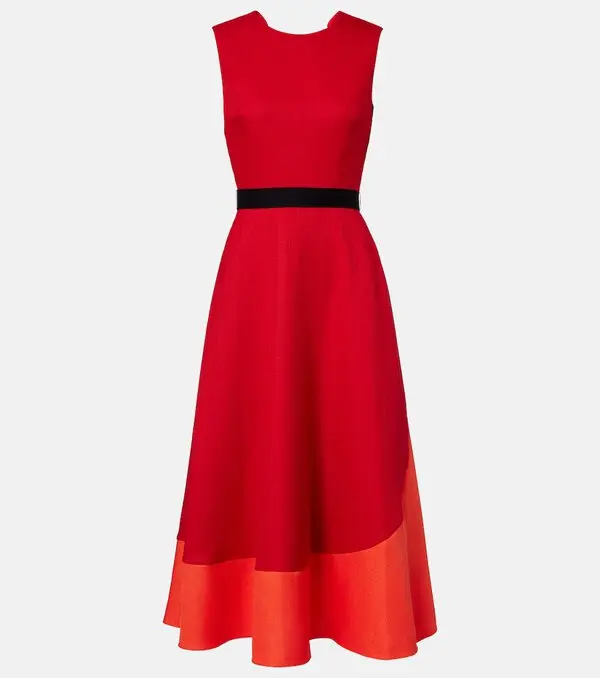 ROKSANDA Colorblocked Midi Dress - Red