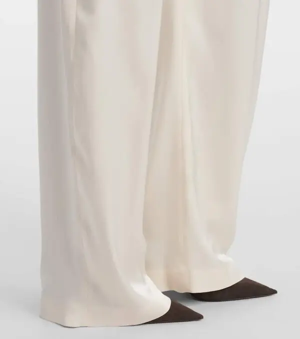 Brunello Cucinelli Mid-rise Silk Straight Pants