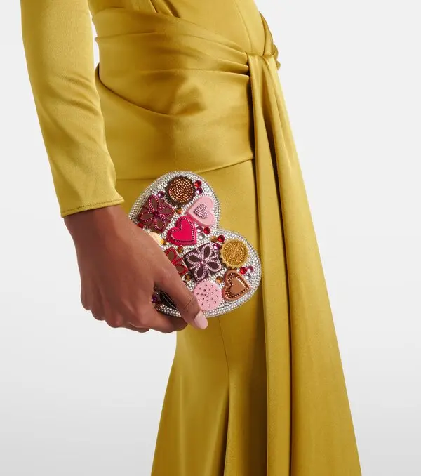 Judith Leiber Heart Crystal Clutch