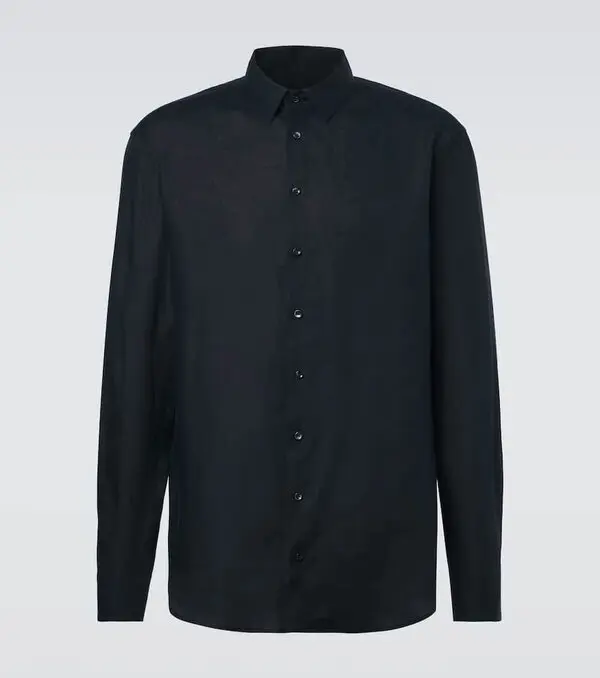 Giorgio Armani Linen Shirt - Blue