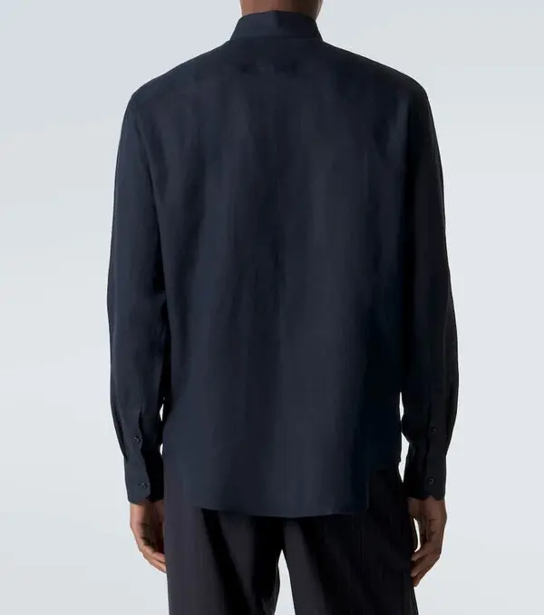 Giorgio Armani Linen Shirt - Blue