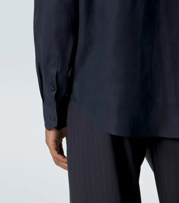 Giorgio Armani Linen Shirt - Blue