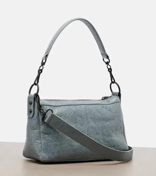 Balenciaga Le City Moto Mini Leather Shoulder Bag - Grey