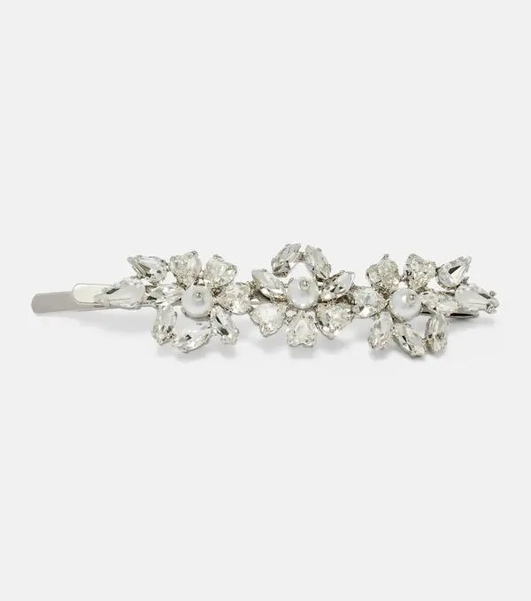 Simone Rocha Heartbloom Embellished Hair Clip - Silver