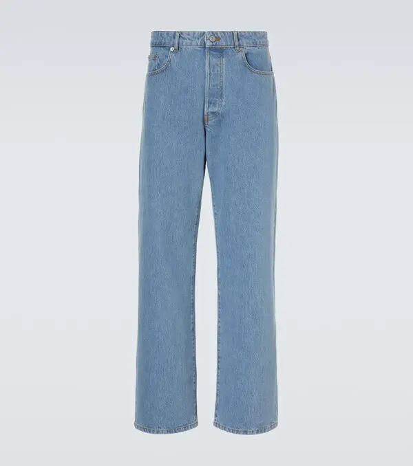 Dries Van Noten Logo Straight Jeans - Blue