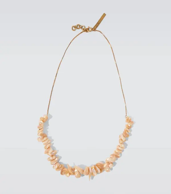 Dries Van Noten Embellished Chain Necklace - White