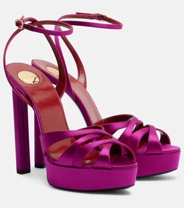 Saint Laurent Chandelle 140 Satin Crêpe Sandals - Purple