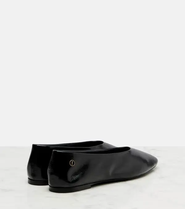 Saint Laurent Sao Leather Ballet Flats - Black