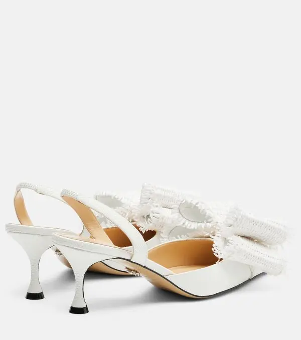 Mach & Mach Le Cadeau 65 Raffia Slingback Pumps