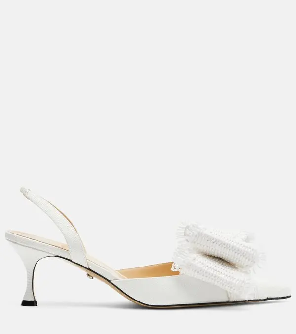 Mach & Mach Le Cadeau 65 Raffia Slingback Pumps