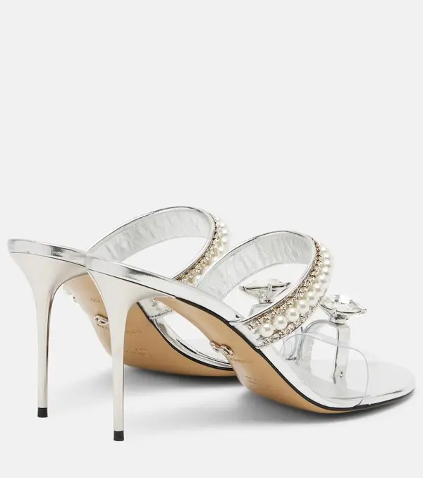 Mach & Mach Diamond Of Elizabeth 95 Leather Mules