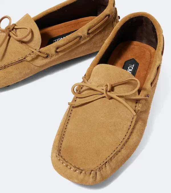TOM FORD Suede Driving Shoes - Beige