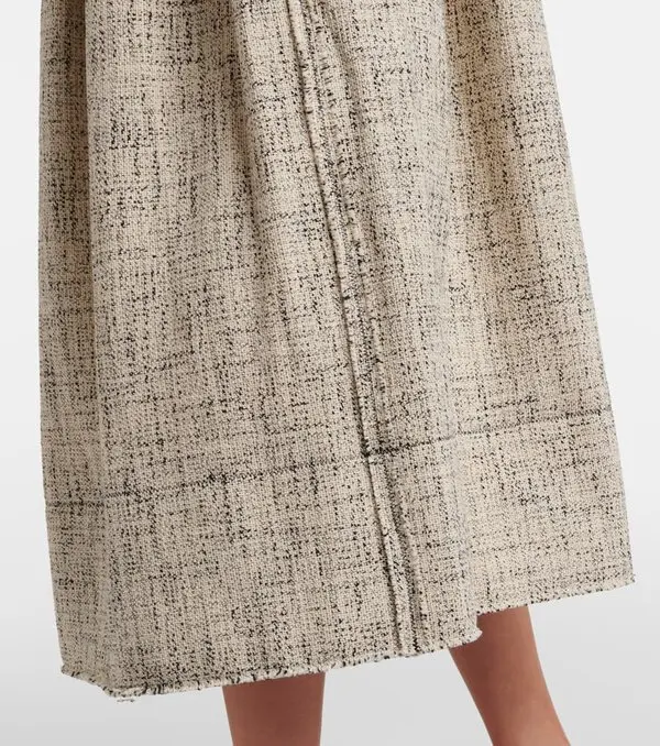 Erdem Cotton-blend Tweed Midi Skirt