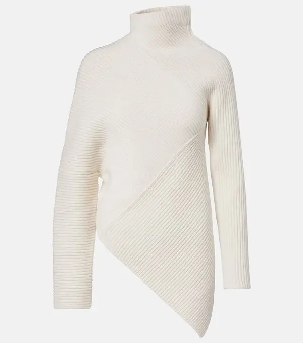 Alaïa Asymmetric Wool And Cashmere Sweater