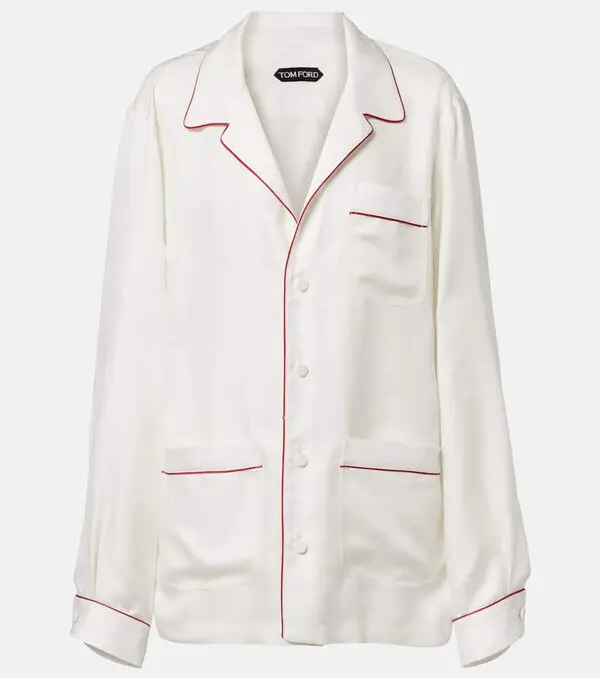 TOM FORD Silk Twill Pajama Shirt - White