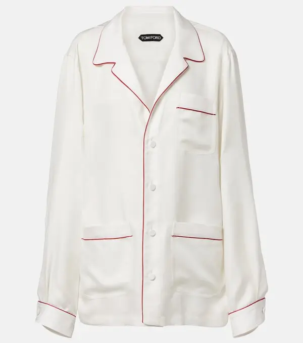 TOM FORD Silk Twill Pajama Shirt - White