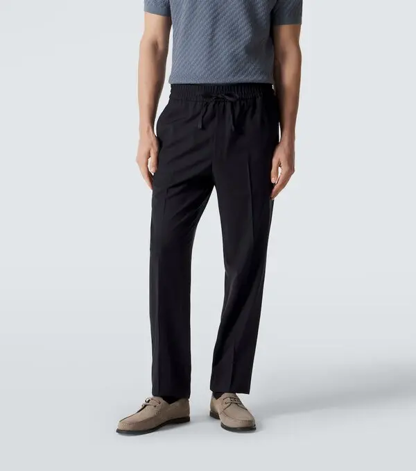 Brioni Asolo Wool Straight Pants - Blue