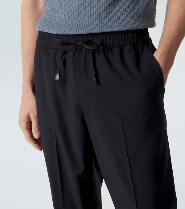 Brioni Asolo Wool Straight Pants - Blue