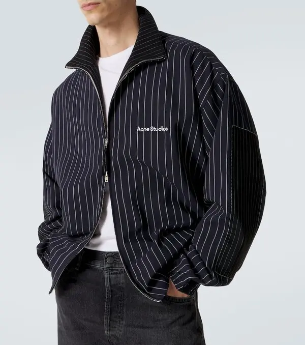 Acne Studios Pinstripe Wool-blend Jacket - Blue