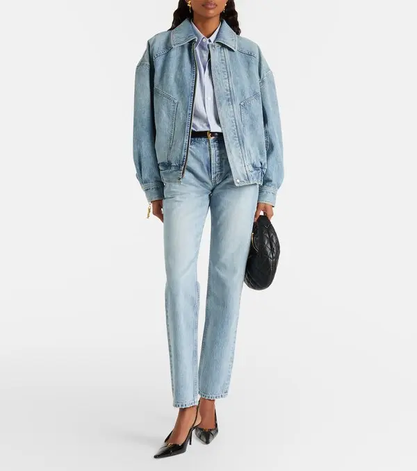 Saint Laurent Denim Blouson Jacket - Blue