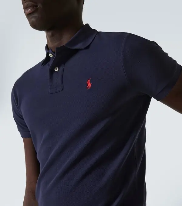 Polo Ralph Lauren Logo Cotton Piqué Polo Shirt - Blue