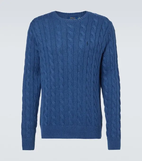 Polo Ralph Lauren Cable Knit Crewneck Sweater - Blue
